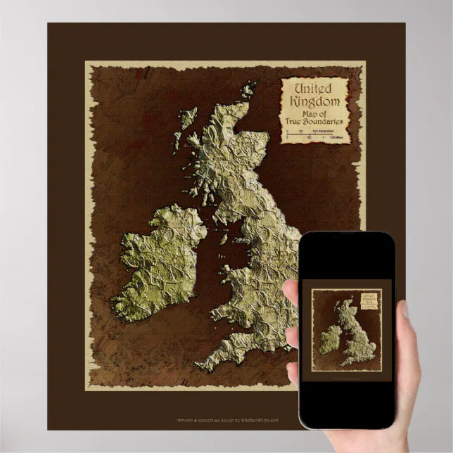 MAP of the UK Map Art Poster | Zazzle
