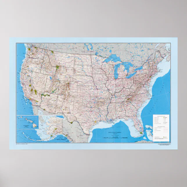 Map of the United States of America Poster | Zazzle