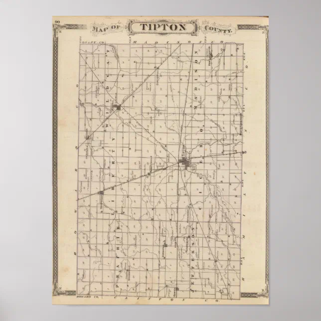Map of Tipton County Poster | Zazzle