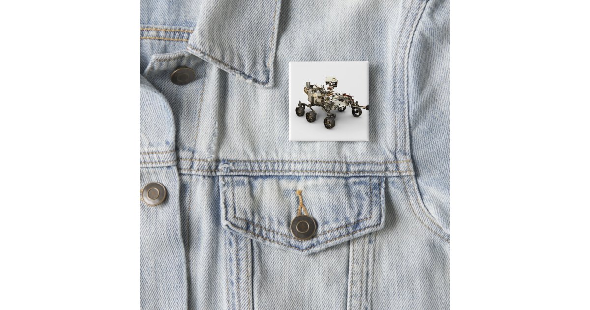 Mars Perseverance Rover On White Background. 15 Cm Square Badge | Zazzle