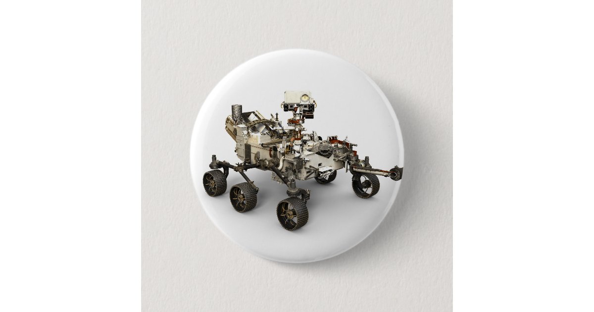 Mars Perseverance Rover On White Background. 6 Cm Round Badge | Zazzle