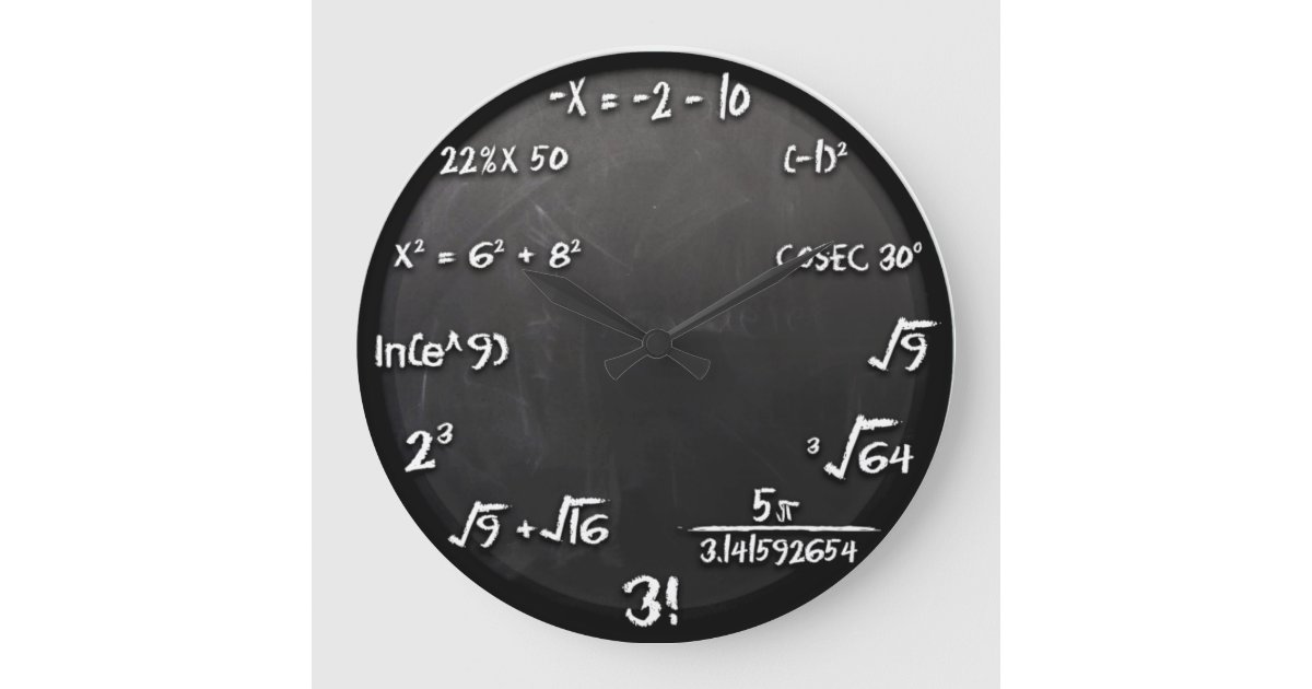 Maths Equation Clock (Black) | Zazzle
