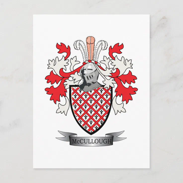 McCullough Family Crest Coat of Arms Postcard | Zazzle
