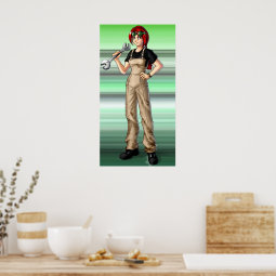 Mechanic Anime Girl Poster | Zazzle