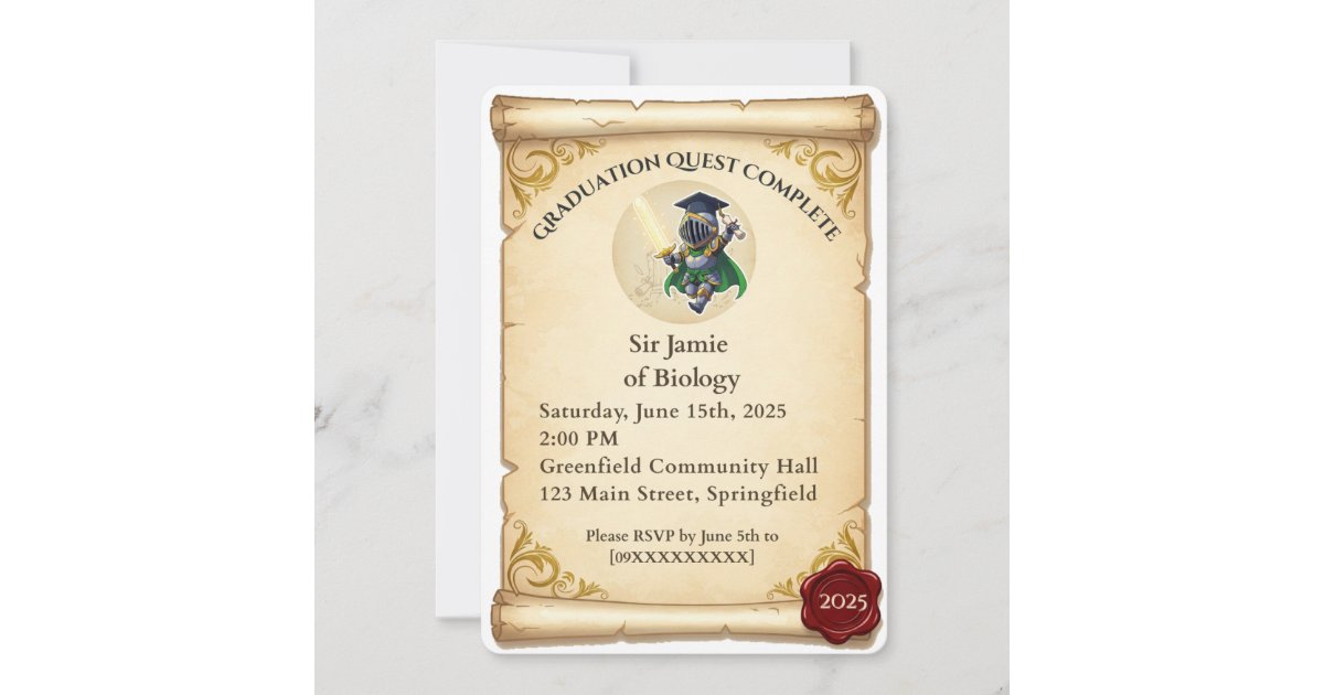 Mediaeval Fantasy Graduation Invitation | Zazzle