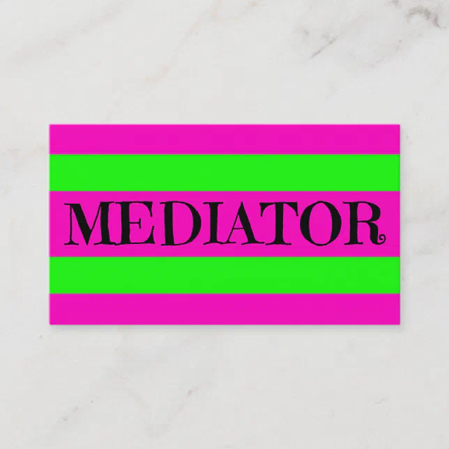 Mediator Neon Green and Hot Pink Business Card | Zazzle