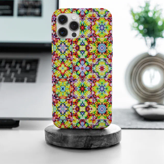 Mediterranean Tiles, Alcohol Ink Tiles, Majolica iPhone Case | Zazzle