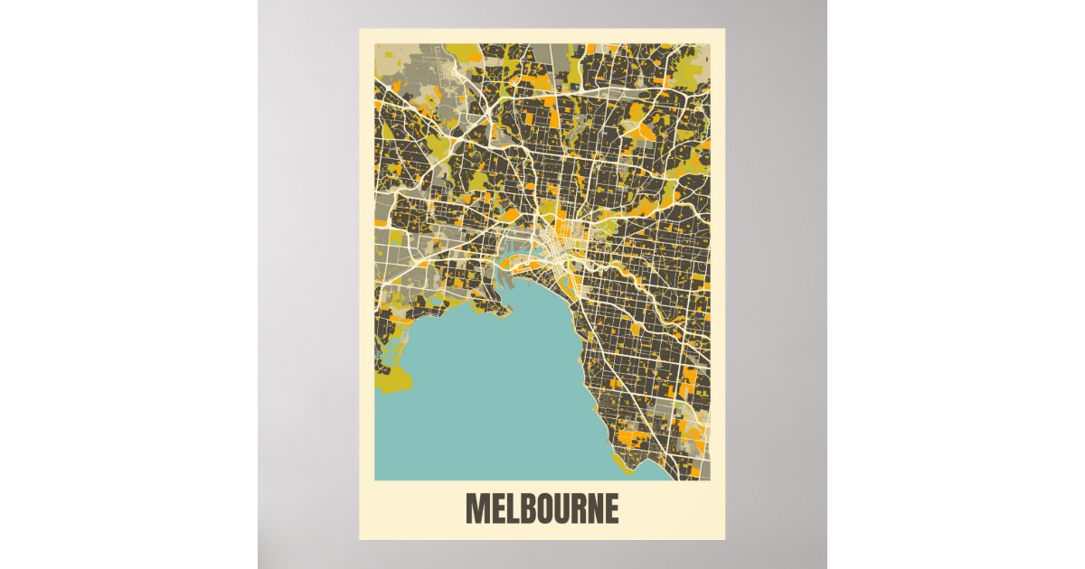 Melbourne Map Poster | Zazzle
