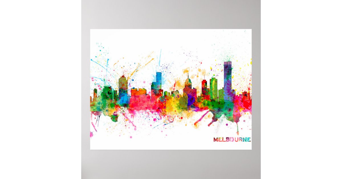 Melbourne Skyline Poster | Zazzle
