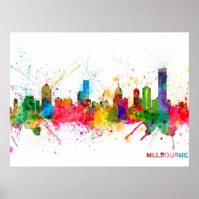 Melbourne Skyline Poster | Zazzle
