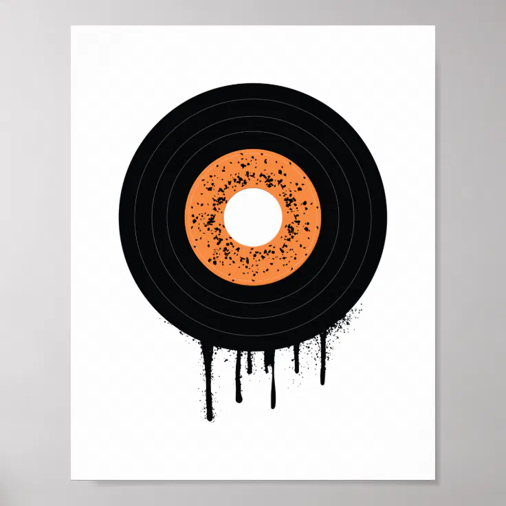 Melting Dripping Vinyl Lp Record Poster | Zazzle