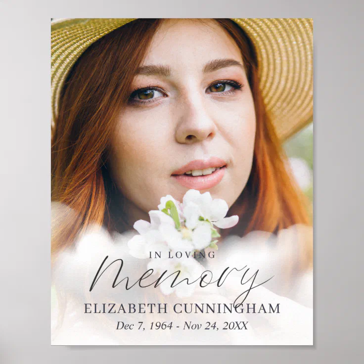 Memorial In Loving Memory Clouds Modern Photo Poster | Zazzle