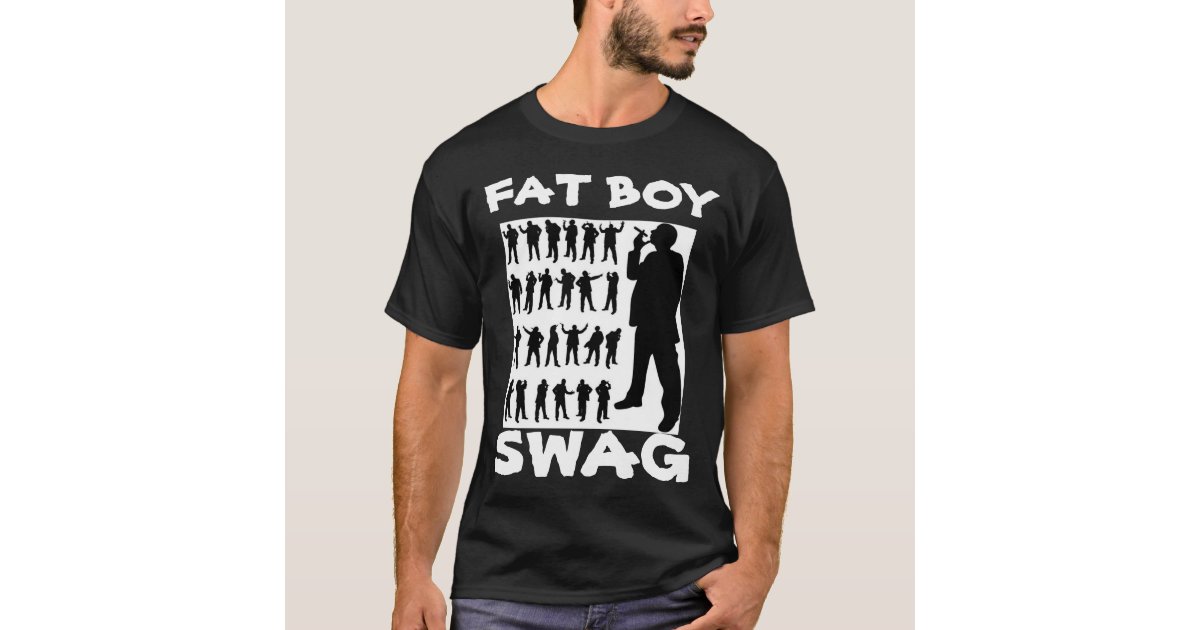 Mens Black Fat Boy Swag T-Shirt | Zazzle