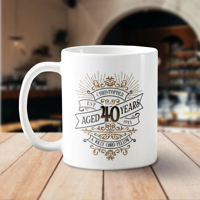 Mens Funny Whiskey 40th Birthday Coffee Mug | Zazzle