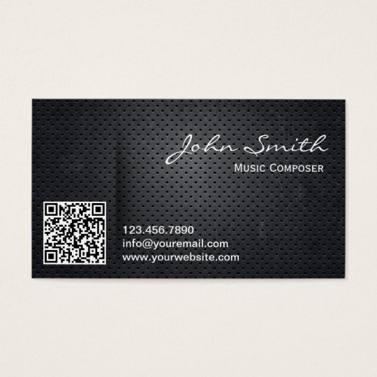 Metal QR Code Music Composer Business Card | Zazzle.com.au