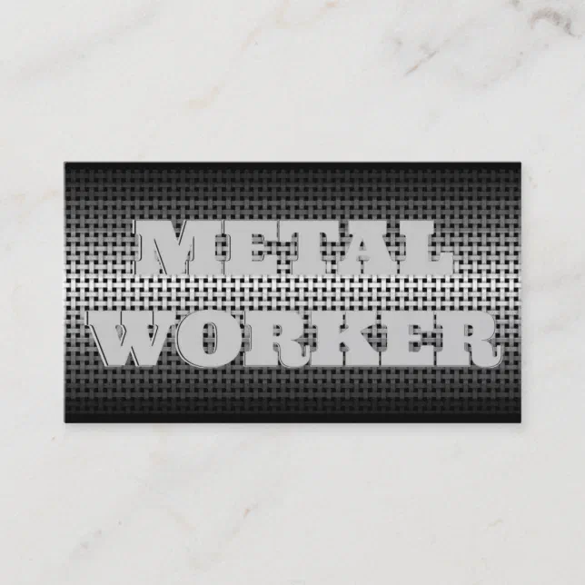 Metal Worker Stainless Steel Look Business Card | Zazzle