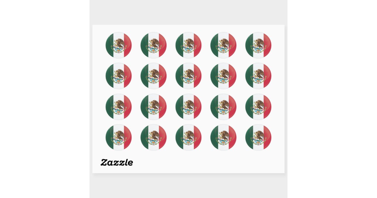 Mexico Round Icon Flag Classic Round Sticker | Zazzle