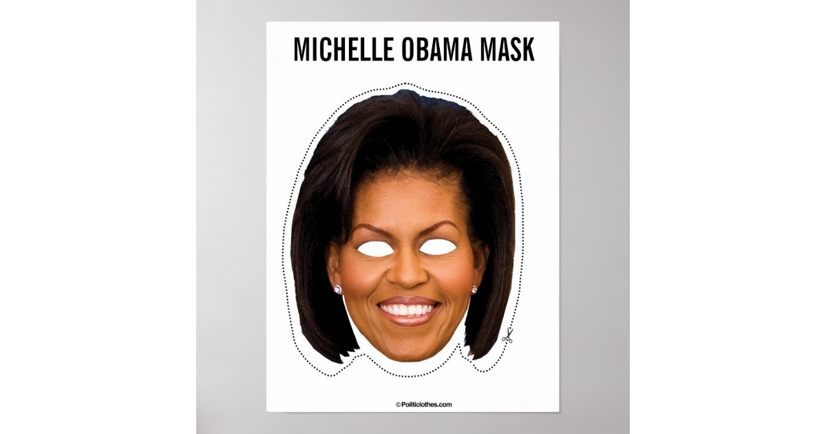Michelle Obama Mask Cutout Poster | Zazzle