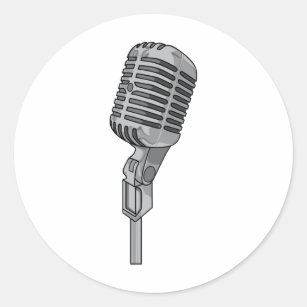 Vintage Microphone Stickers | Zazzle AU