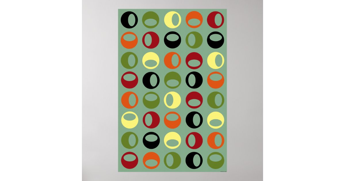 Mid-Century Modern Retro Abstract Art poster | Zazzle