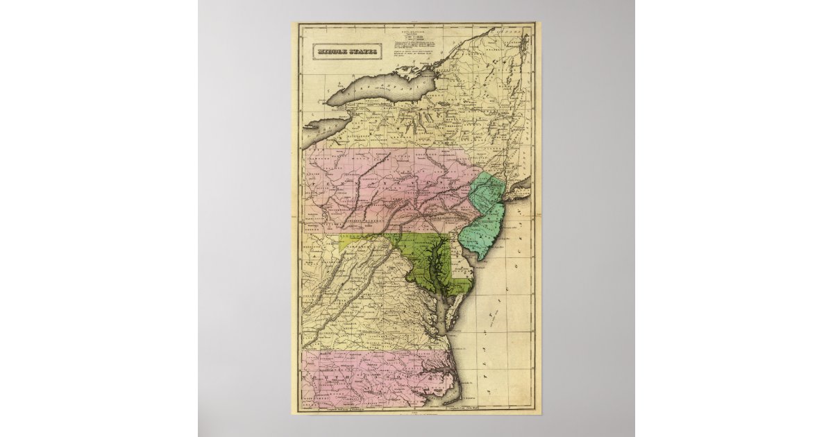 Middle States Olney Map Poster | Zazzle