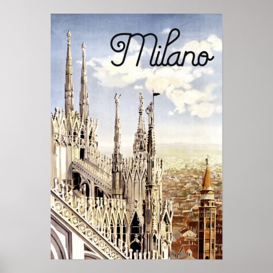 Milan Vintage Travel Poster | Zazzle.com.au