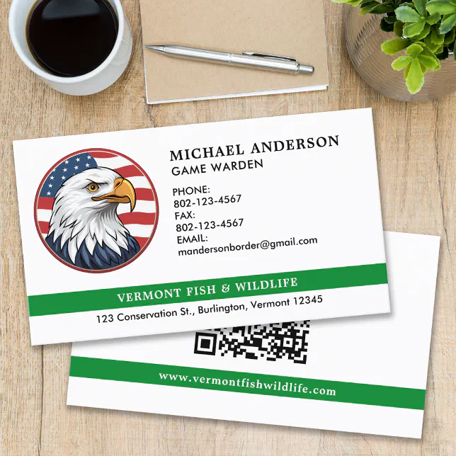 Military Police Border Patrol Custom Logo QR Code Business Card | Zazzle