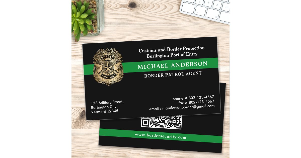 Military Police Federal Border Patrol QR Code Logo Business Card | Zazzle