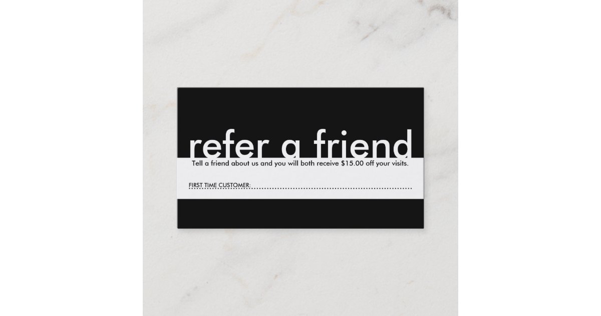 mini refer a friend referral card | Zazzle