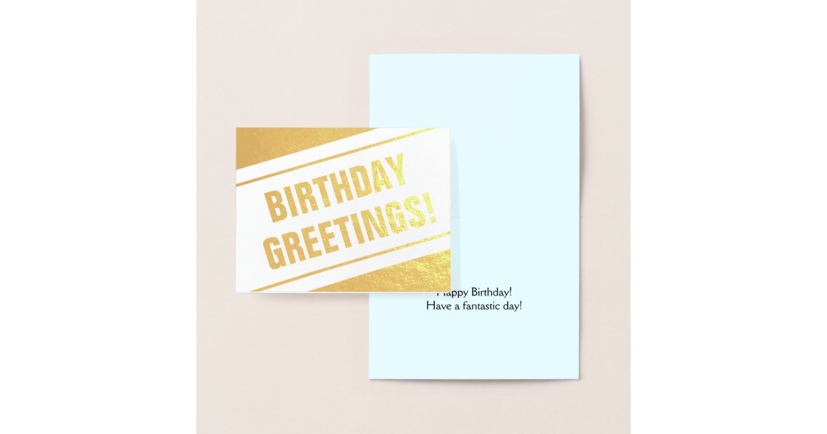 Minimal, Simple "BIRTHDAY GREETINGS!" Card | Zazzle