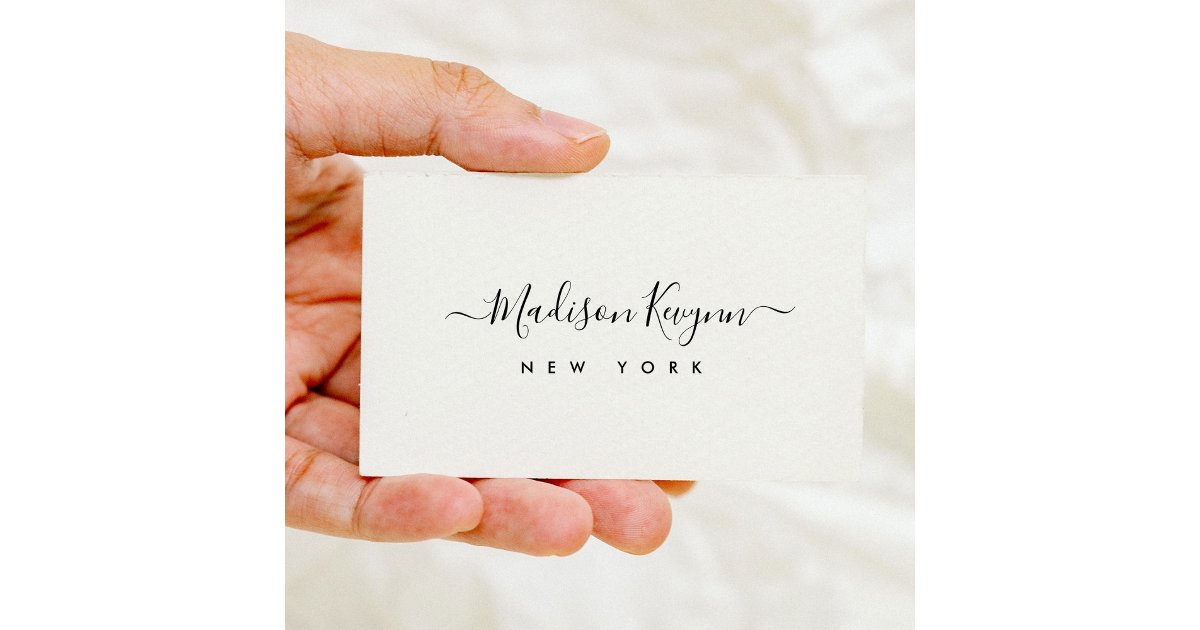 Minimalist Luxury Boutique Ivory Business Card | Zazzle