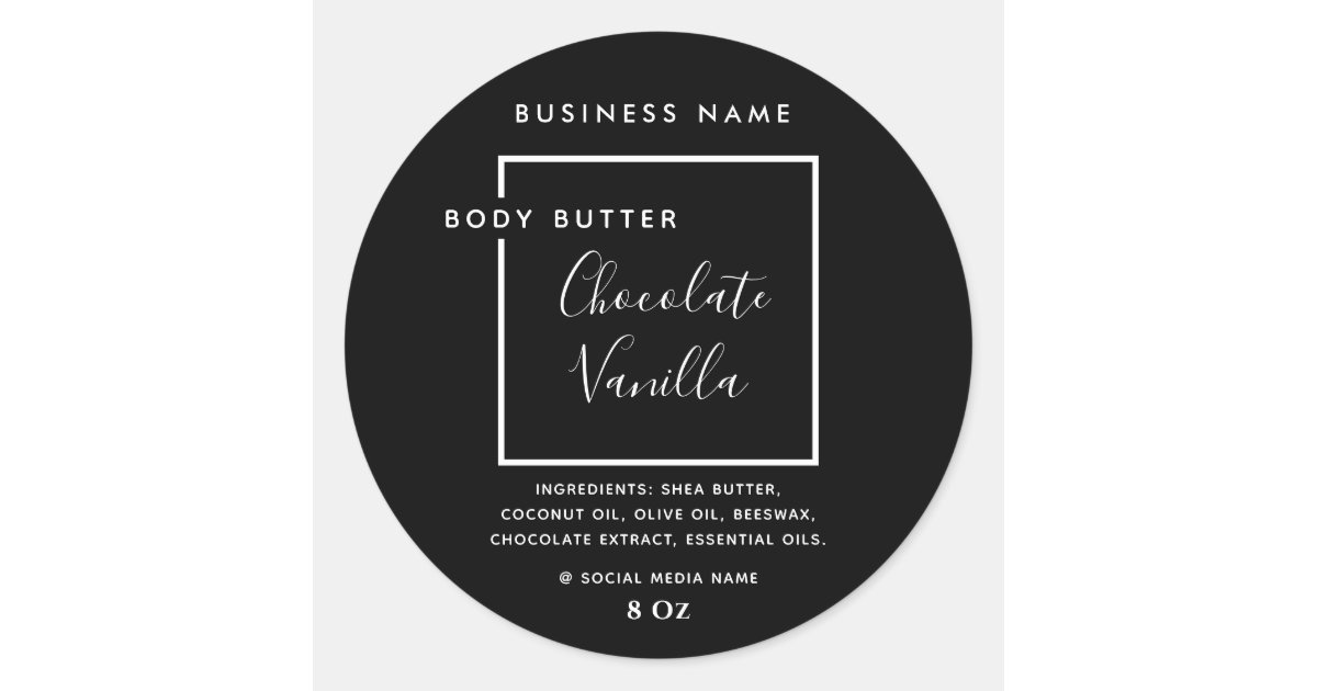Minimalist modern typography black product label | Zazzle