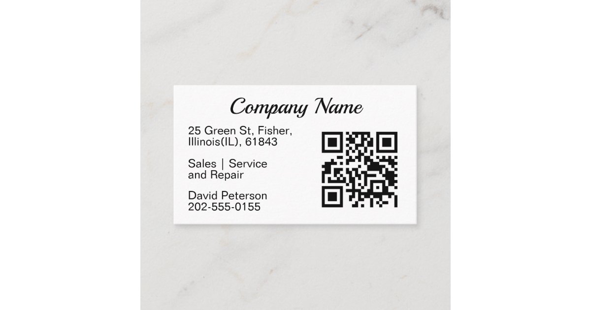 Minimalist QR Code Business Card | Zazzle