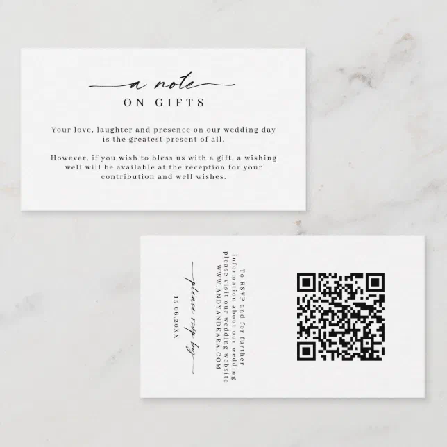 Minimalist Simple Wishing Well & RSVP Enclosure Ca Card | Zazzle