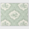 Mint Green French Country Floral Toile - Farmhouse Wrapping Paper | Zazzle