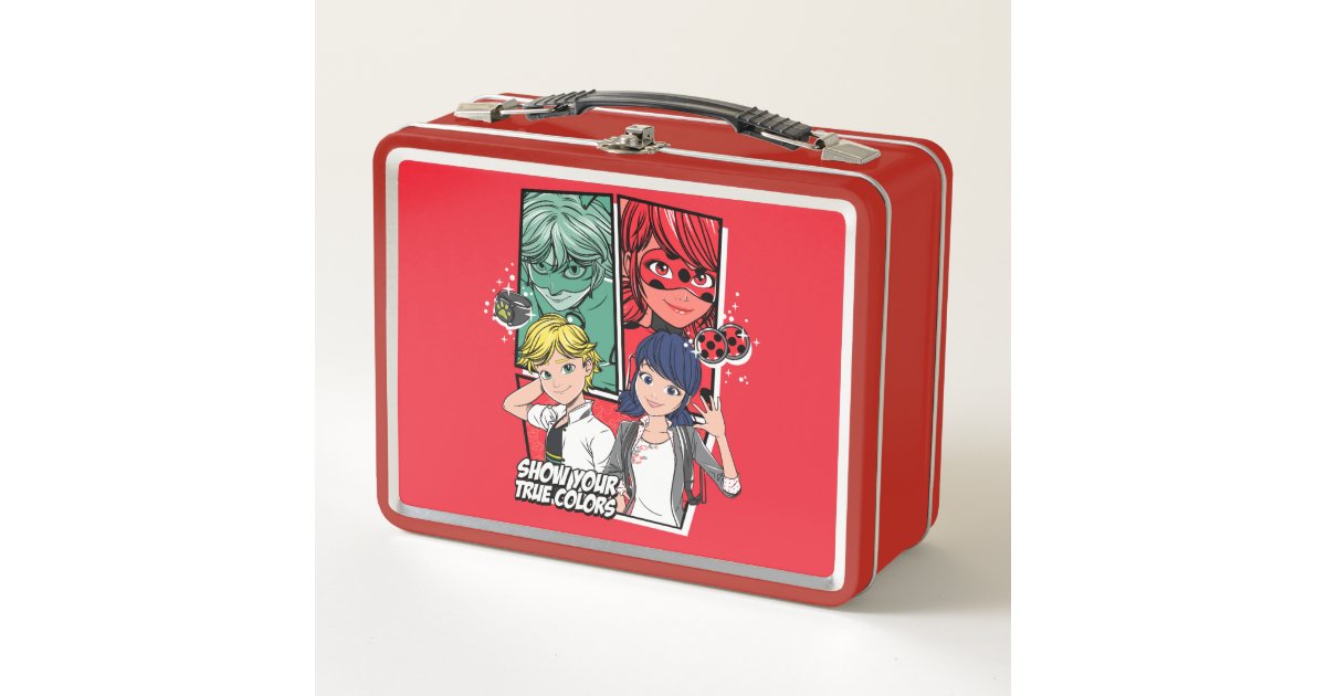 Miraculous Comic Marinette & Adrien True Colours Metal Lunch Box | Zazzle