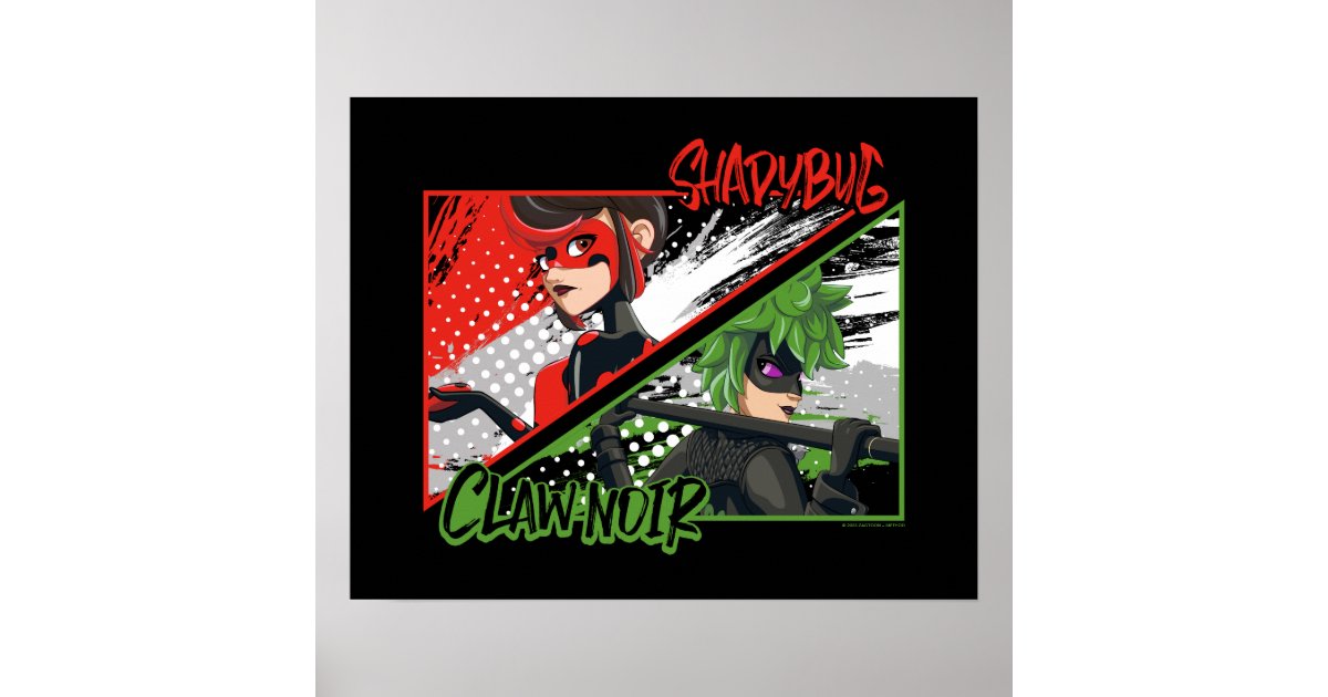 Miraculous Re-verse Shadybug & Claw Noir Poster | Zazzle