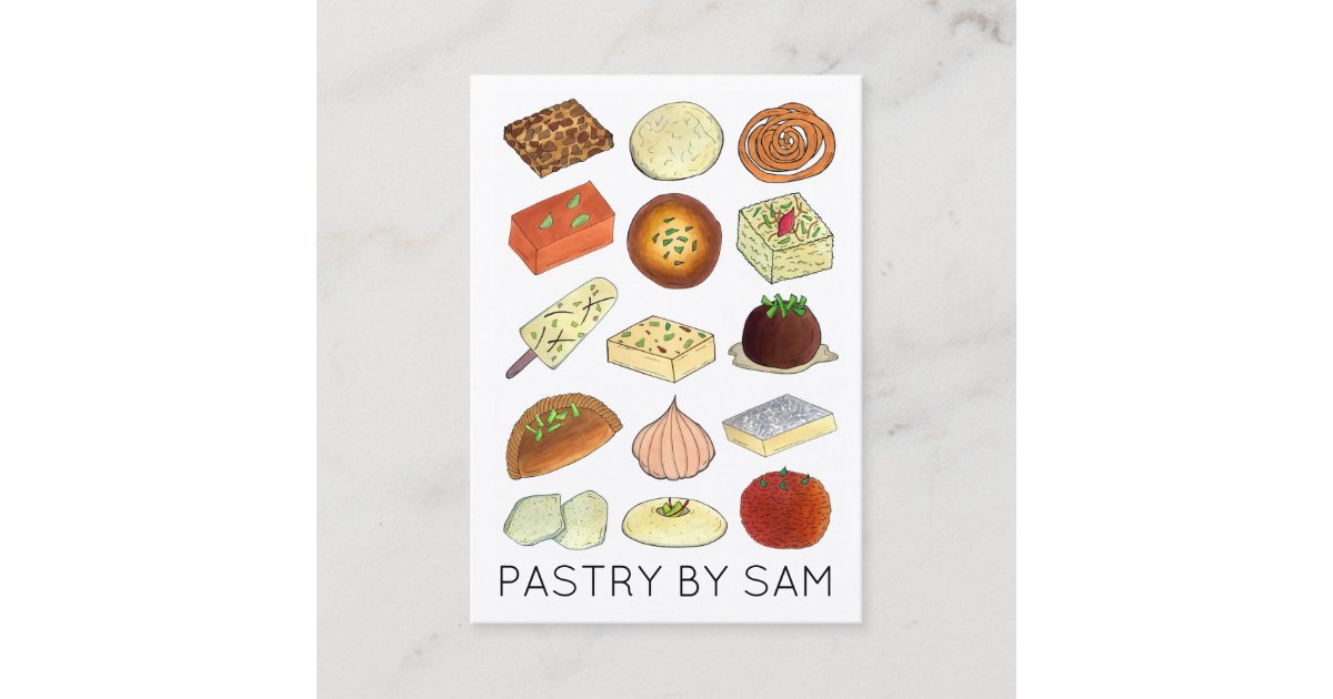 Mithai Indian Sweet Shop Confectionery Pastry Chef Business Card | Zazzle