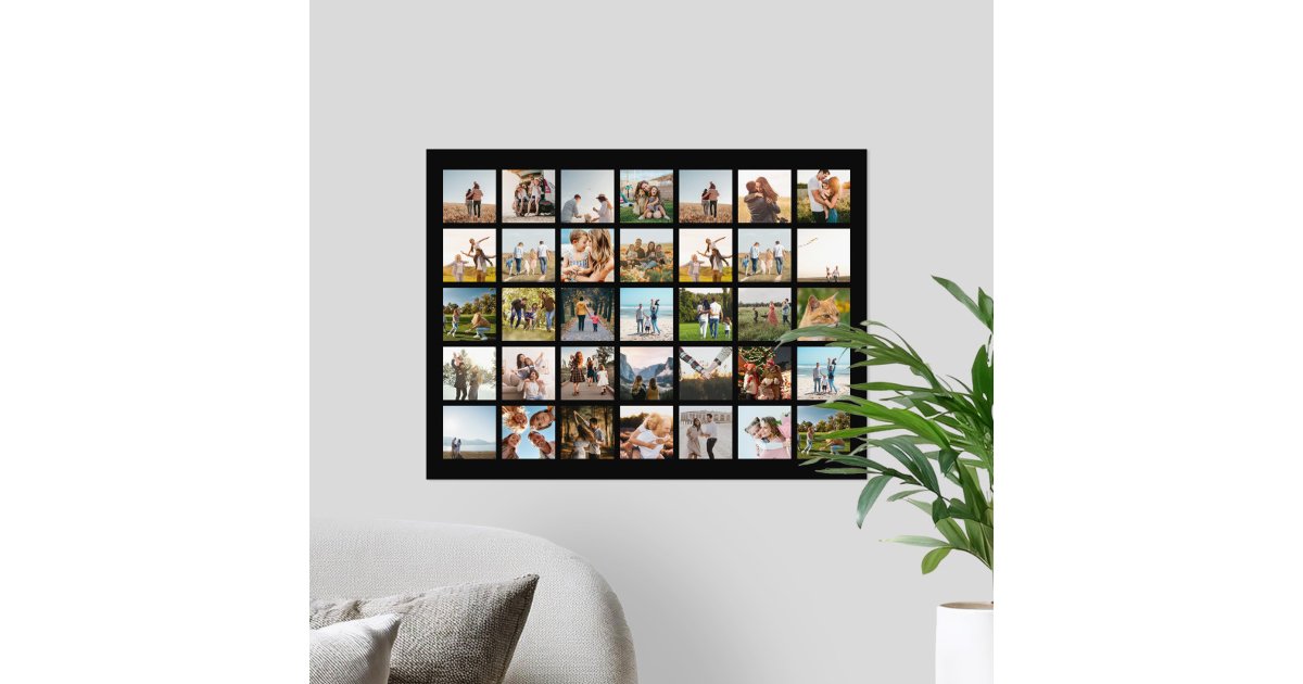 Modern 35 Photo Collage Poster | Zazzle
