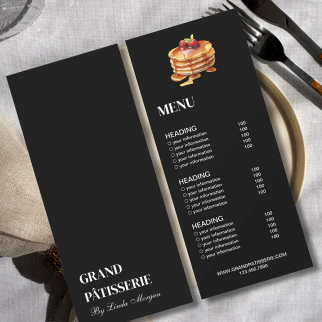 Modern Bakery Cafe Menu & Price List Card | Zazzle
