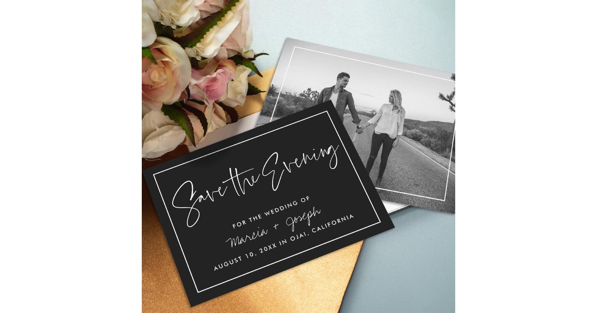 Modern Calligraphy Save the Evening Save the Date Invitation | Zazzle