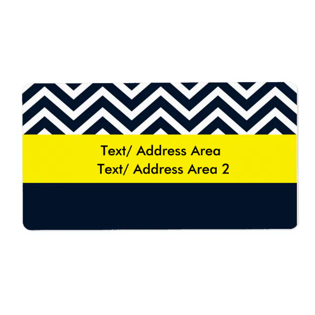 Modern Chevron Blue Yellow Shipping Package Label | Zazzle