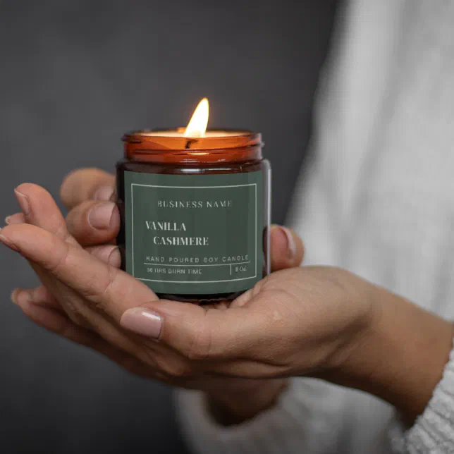Modern Clean Sage Green Packaging Candle Food Label | Zazzle