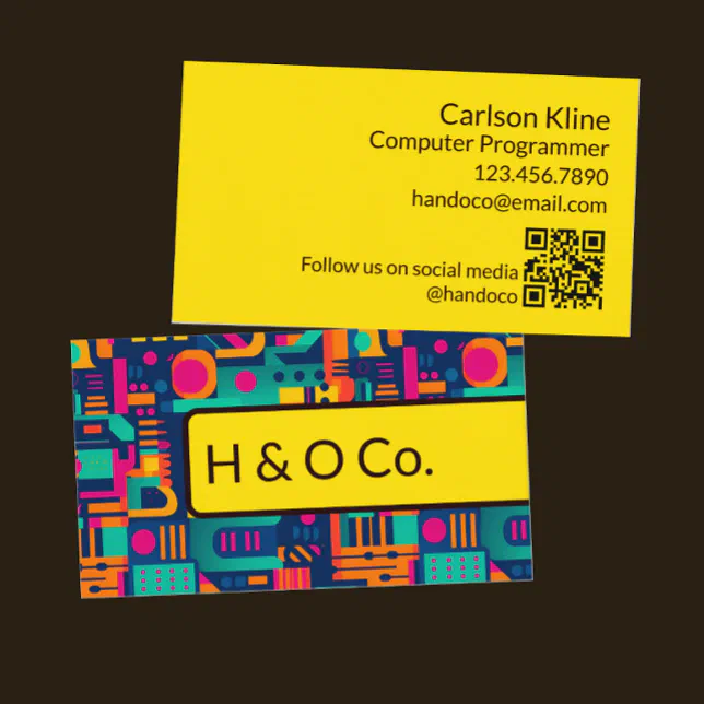 Modern Coding Technology QR Code Business Card | Zazzle