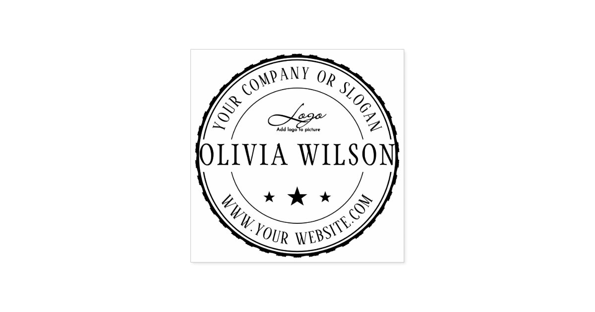 Modern |Create your own business Logo rubber stamp | Zazzle