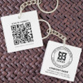 Modern Custom Logo QR Code Business Promotional Key Ring | Zazzle