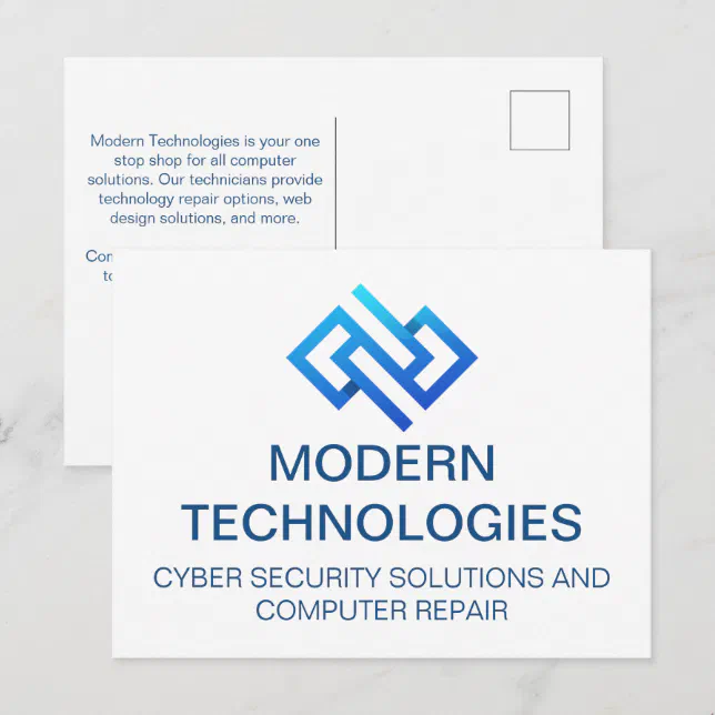 Modern Cyber Security Computer Technology Company Postcard | Zazzle