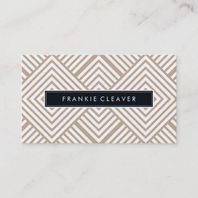 MODERN GEO DIAMOND PATTERN trendy simple kraft Business Card | Zazzle