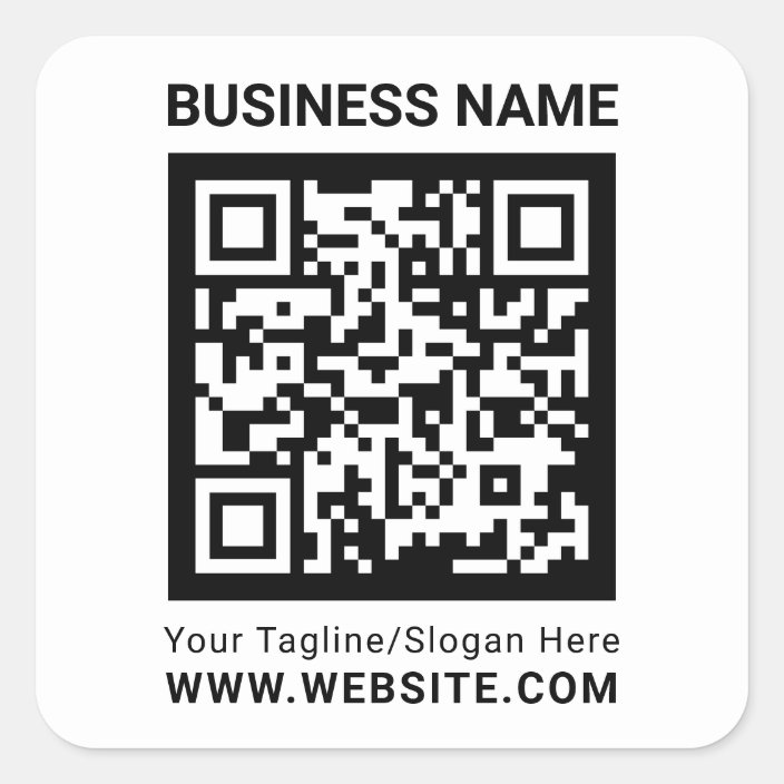Modern minimal white custom QR code professional Square Sticker ...