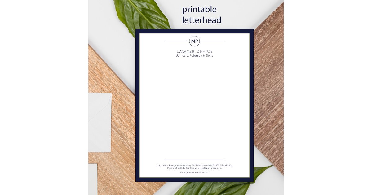 Modern office letterhead printable variant poster | Zazzle
